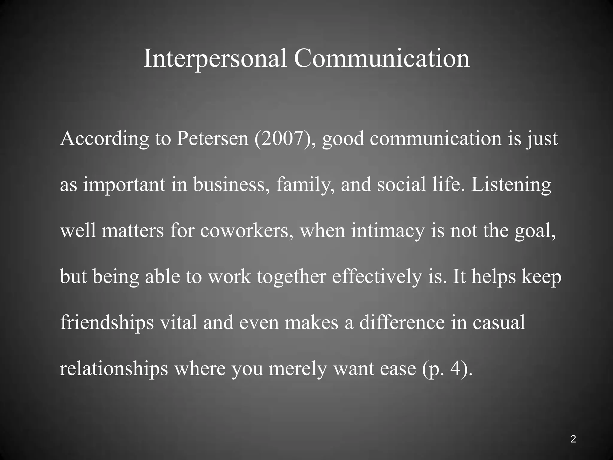 Interpersonal Communication Project | PPTX
