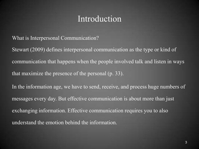 Interpersonal Communication Project | PPTX