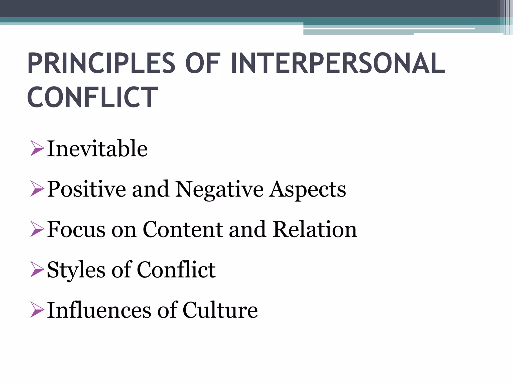Interpersonal conflict and conflict management. | PPTX