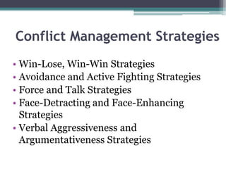 Interpersonal conflict and conflict management. | PPTX