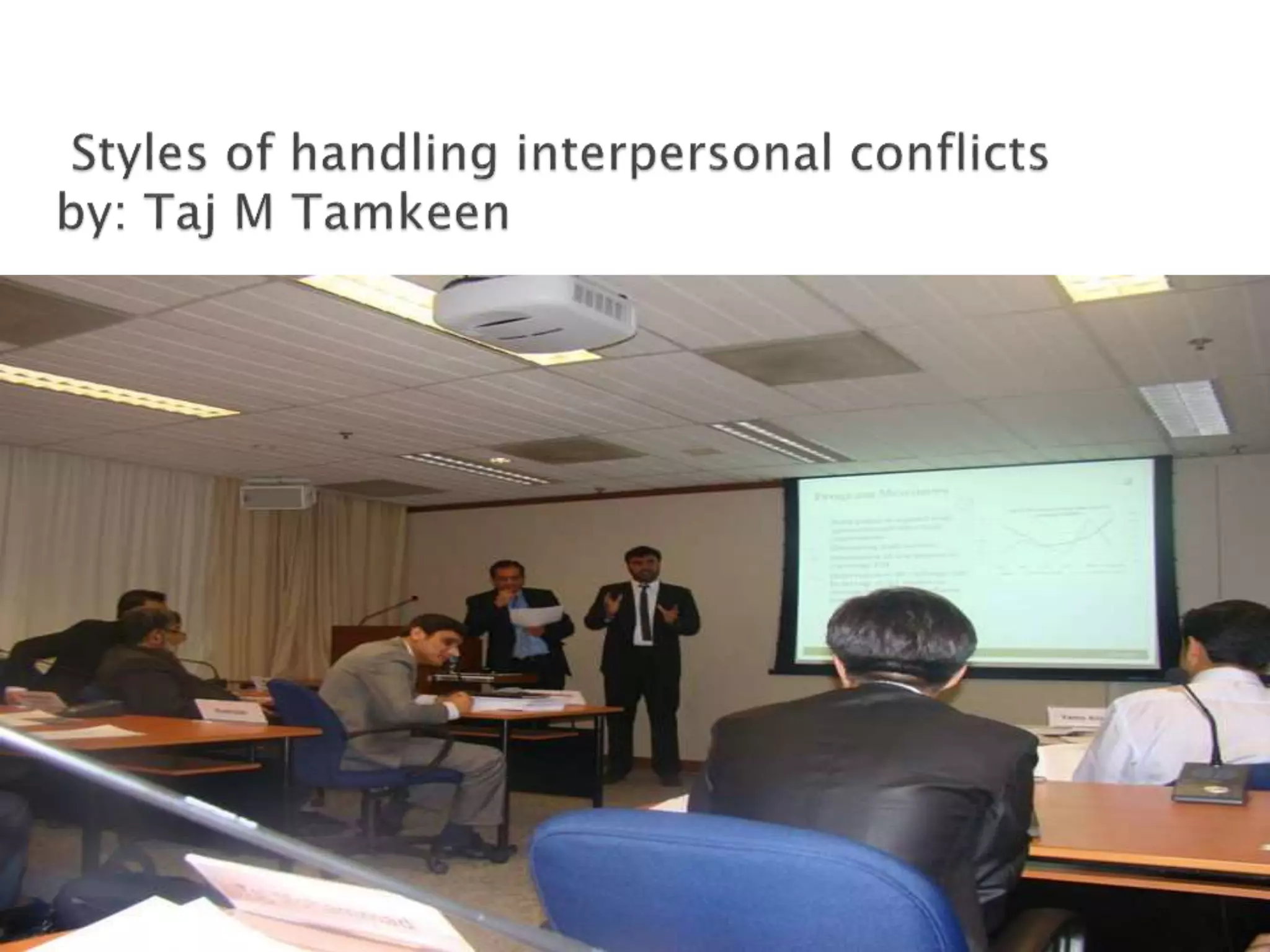 Interpersonal conflict handling styles by Taj Mohammad Tamkeen | PPTX