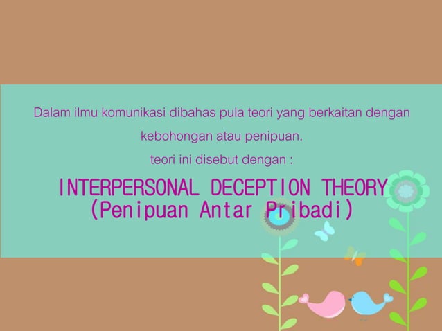 Interpersonal Deception Theory | PPTX