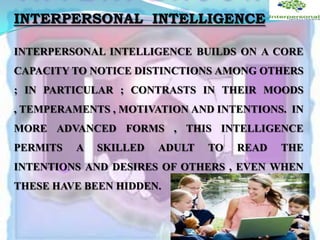 Interpersonal inlelligence & intrapersonal intelligence | PPTX