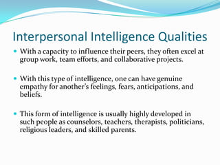 Interpersonal intelligence | PPTX