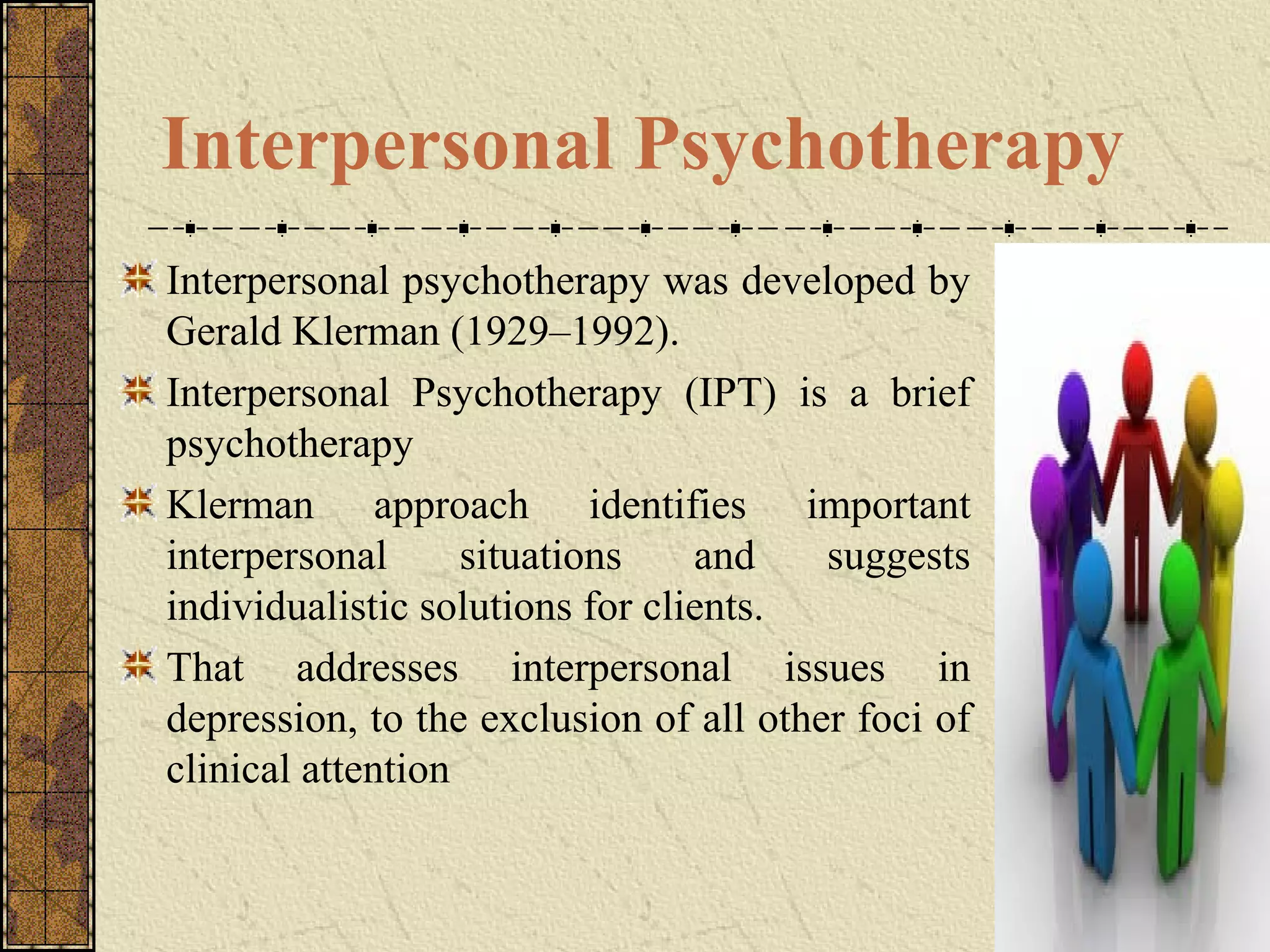 Interpersonal psychotherapy | PPT