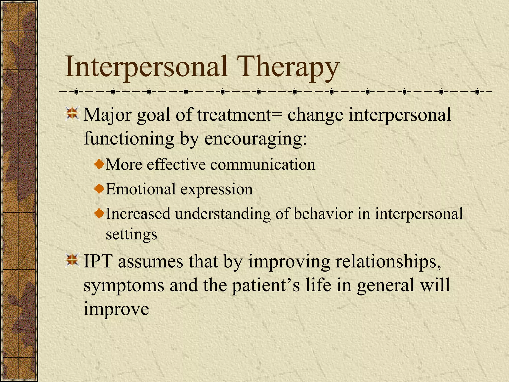 Interpersonal psychotherapy | PPT