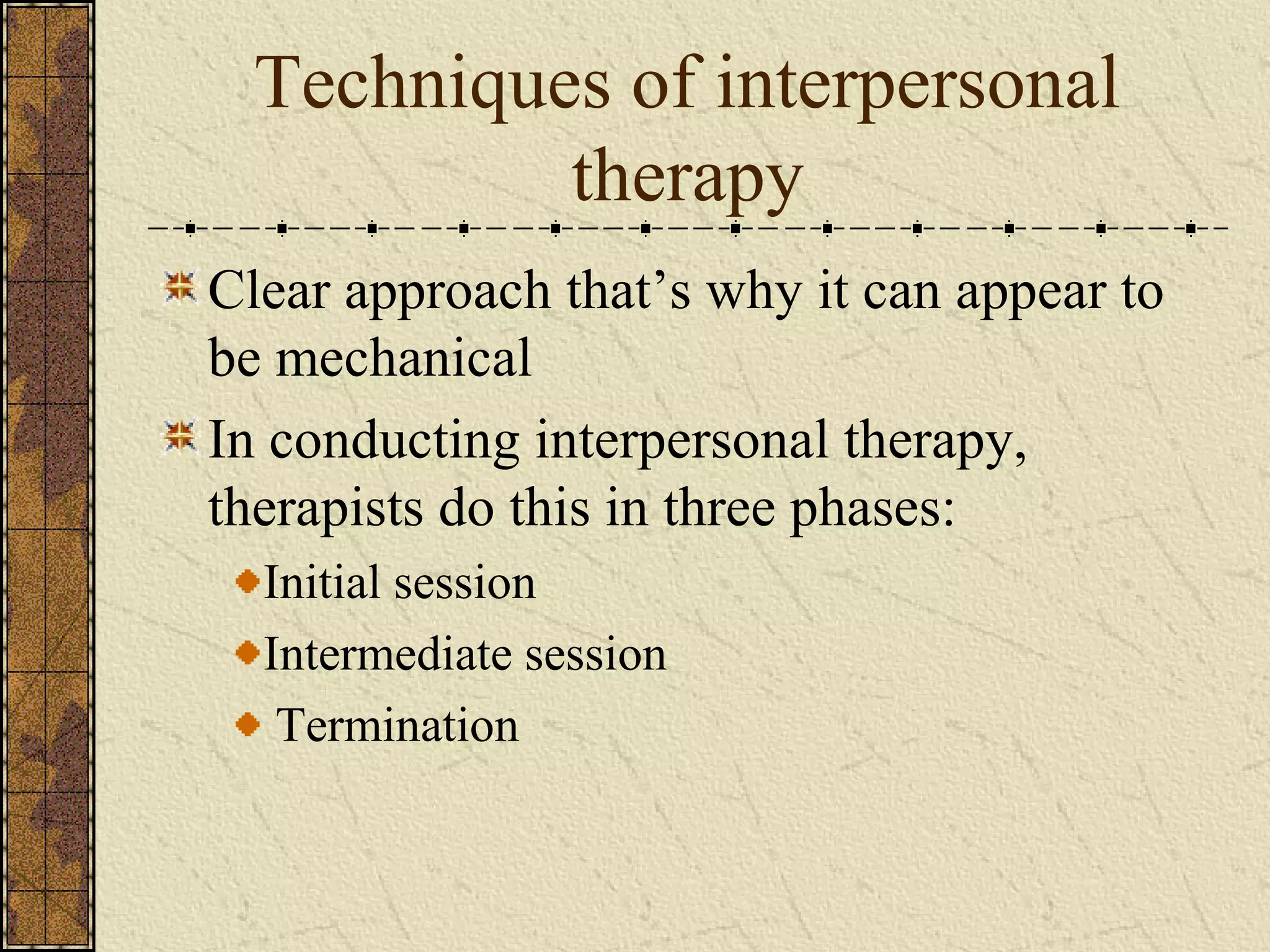 Interpersonal psychotherapy | PPT