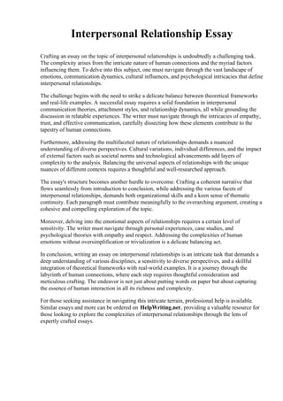 Interpersonal Relationship Essay.pdf