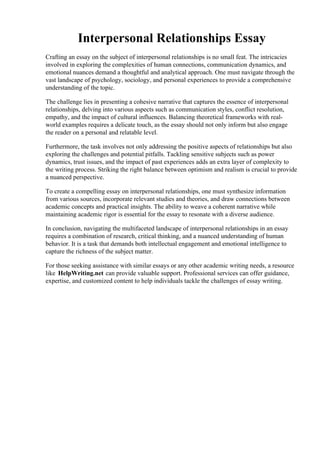 Interpersonal Relationships Essay.pdf