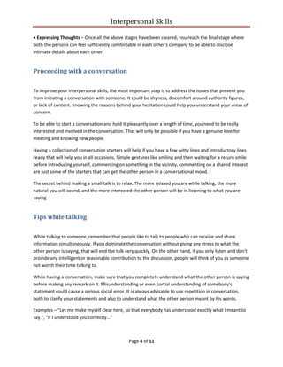 Interpersonal skills | PDF