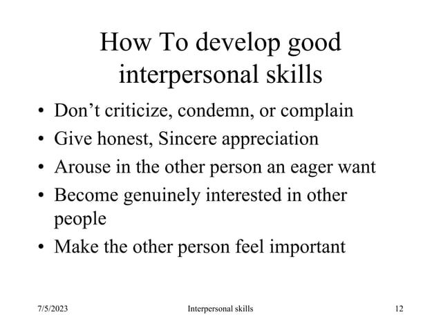 INTERPERSONAL SKILLS.PPT | Career Advice | Careers