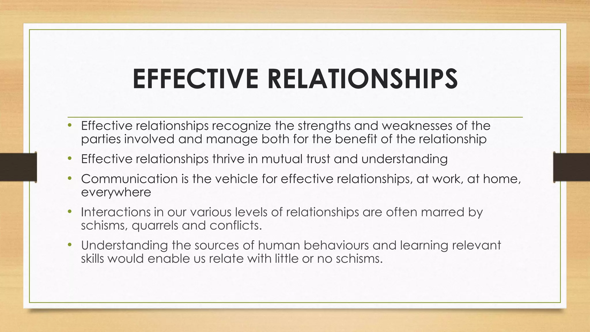 Interpersonal skills for effective relationships | PPT