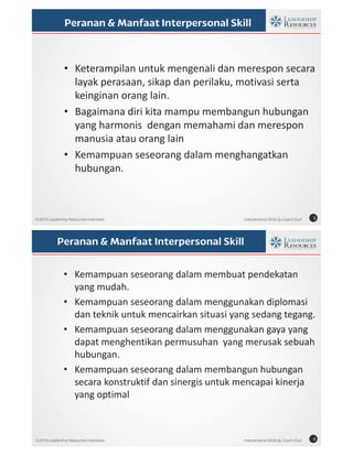 Interpersonal Skills Training by Coach Eval | PDF