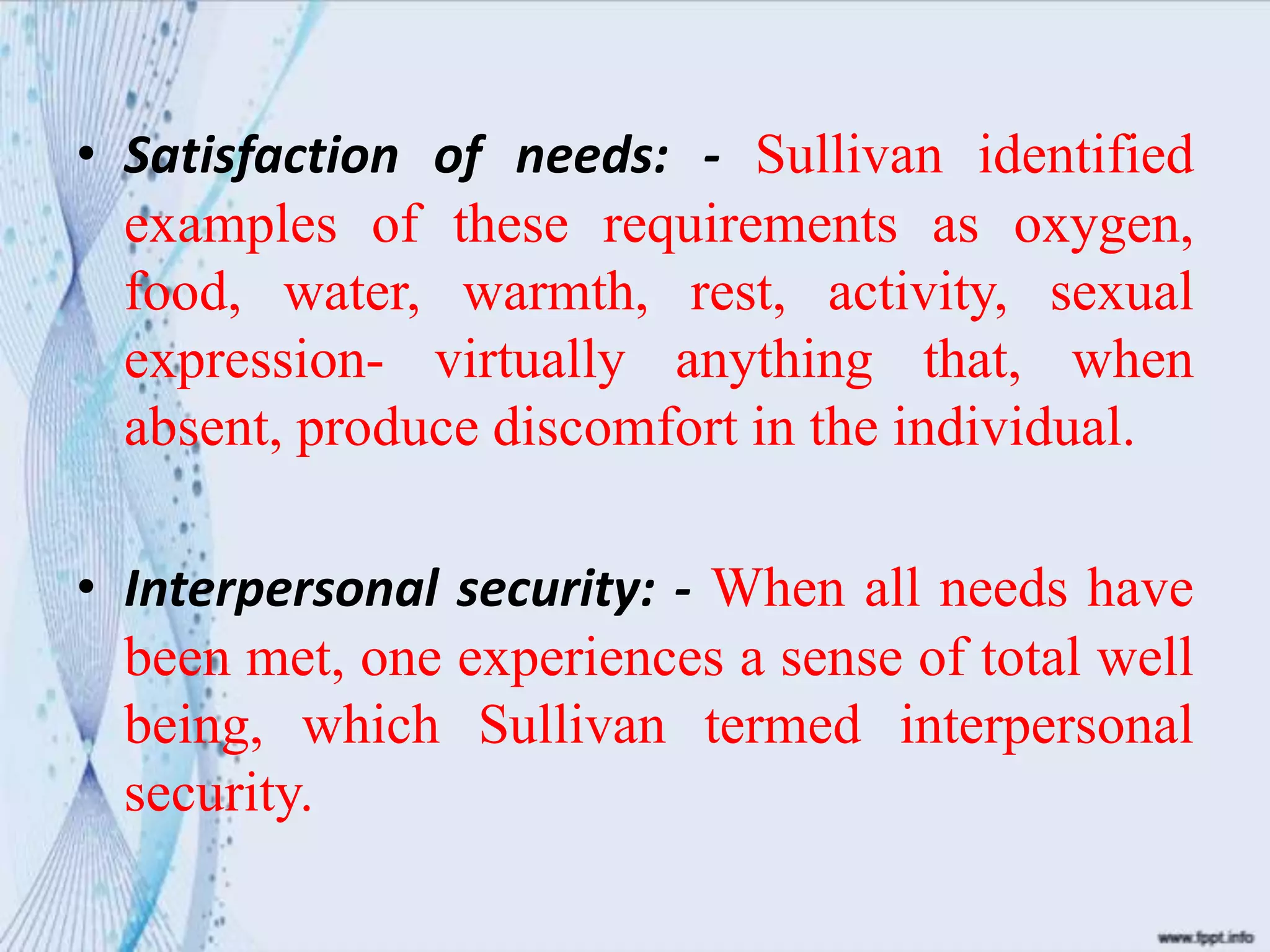 Interpersonal theory or sullivan theory | PPTX