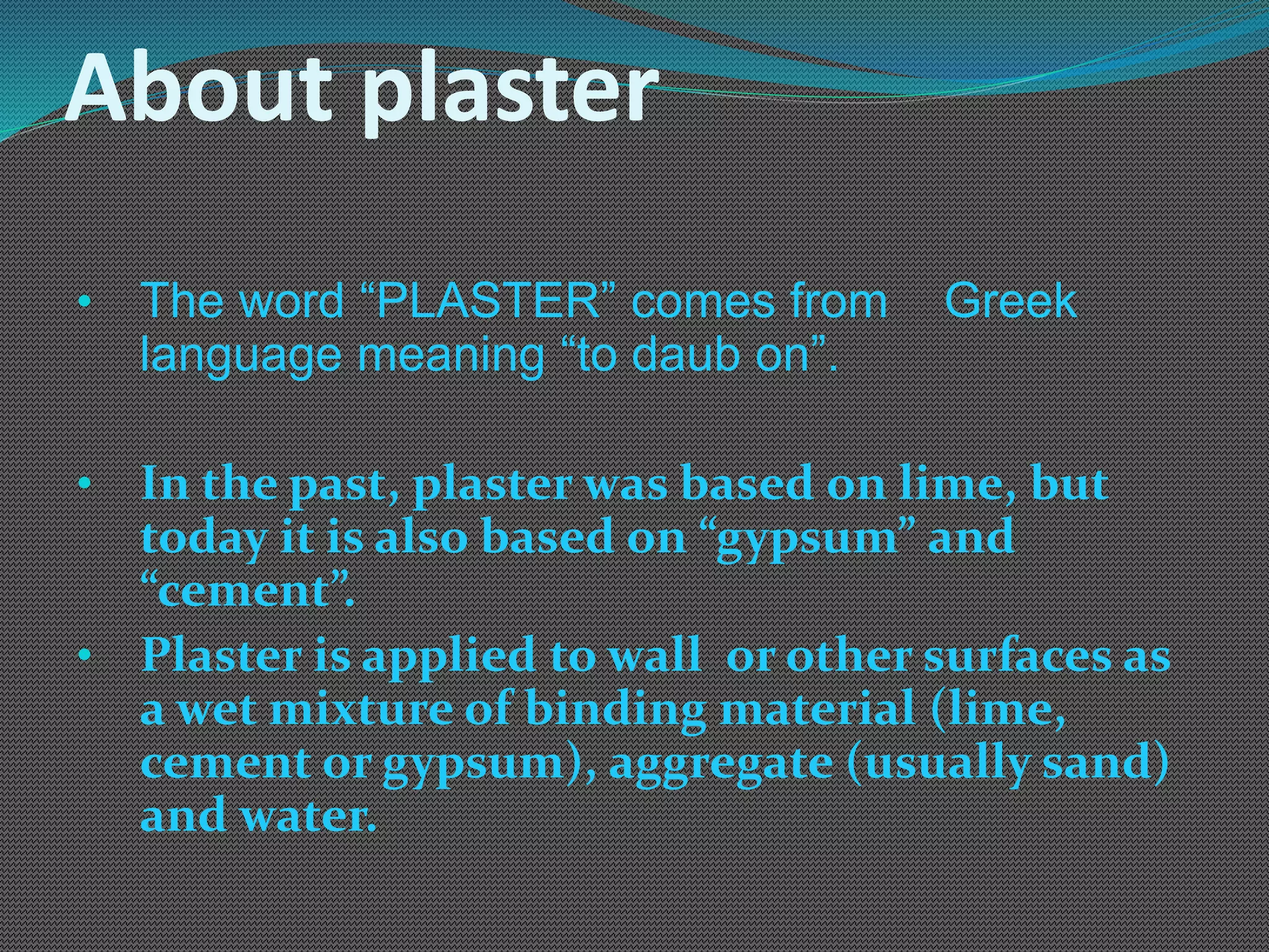 INTERNAL PLASTERING BY SK SANIUL HODA | PPTX