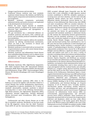 Interplay Between Metabolic Syndrome and Gastrointestinal Disorders ...