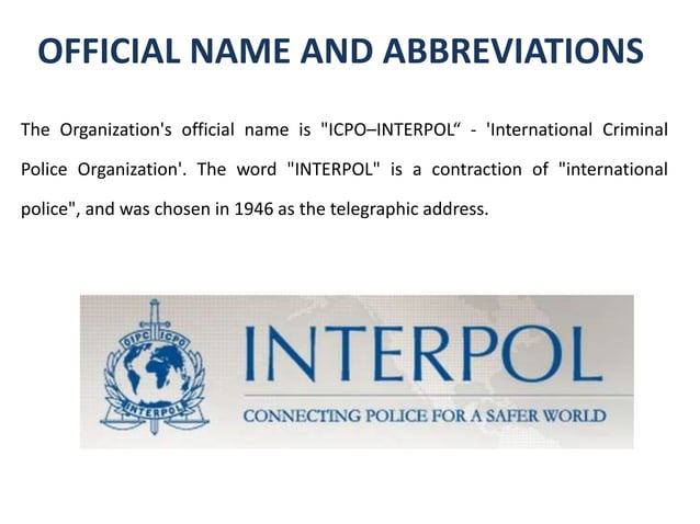 INTERPOL | PPTX | Law