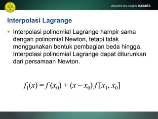 Komputasi Fisika 09 (Interpolasi Polinomial) | PPTX