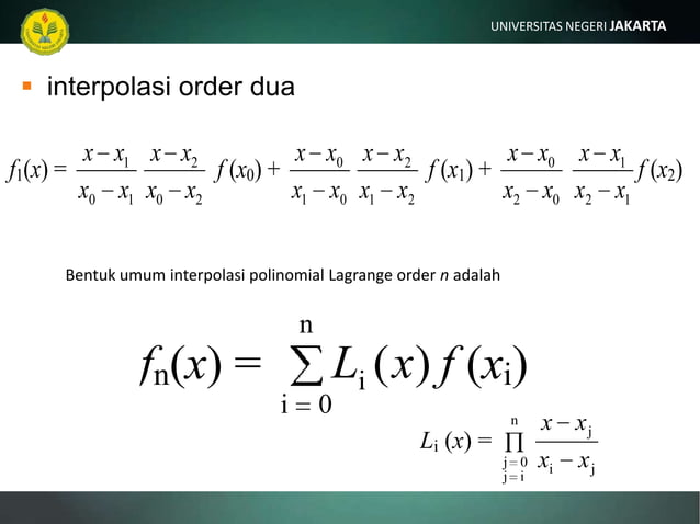 Komputasi Fisika 09 (Interpolasi Polinomial) | PPT