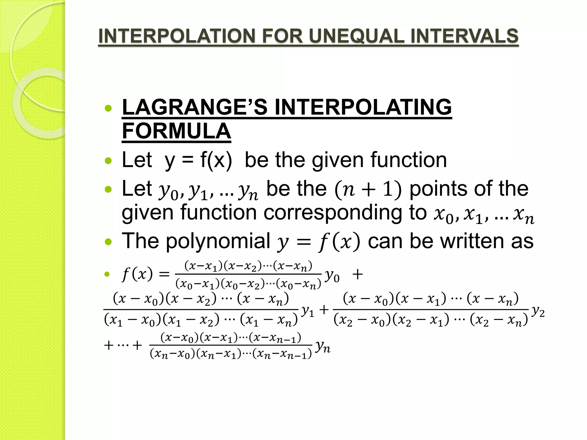 Interpolation | PPTX | Physics | Science