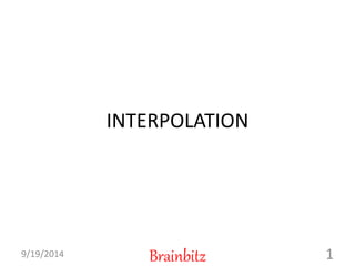 Interpolation and extrapolation | PPTX