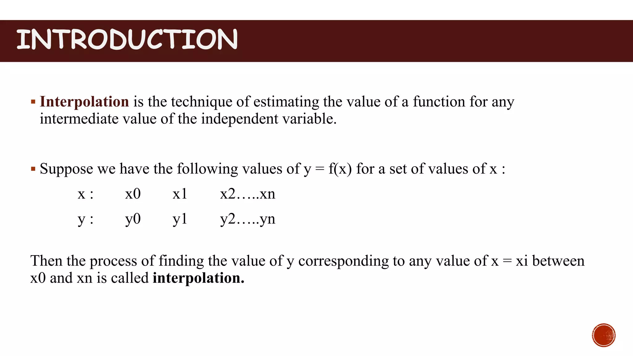 Interpolation and its applications | PPTX