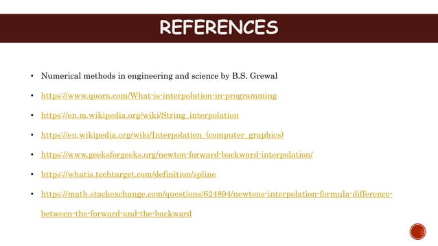 Interpolation and its applications | PPTX