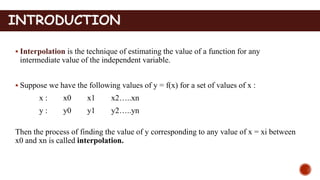 Interpolation and its applications | PPTX