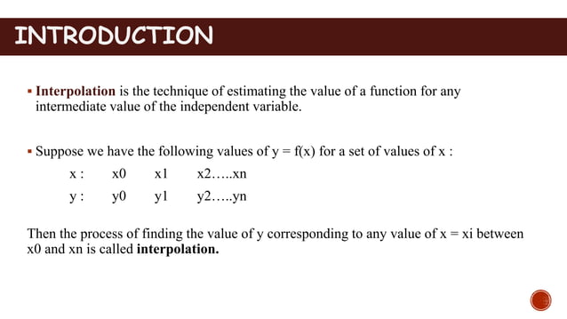 Interpolation and its applications | PPTX