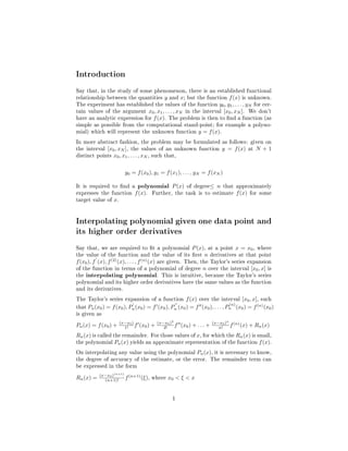 Interpolation techniques - Background and implementation | PDF