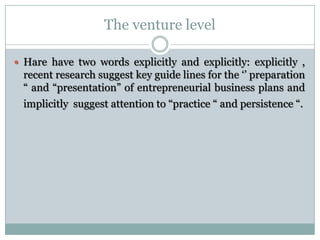 Interprenureship planning and financing the venture | PPTX