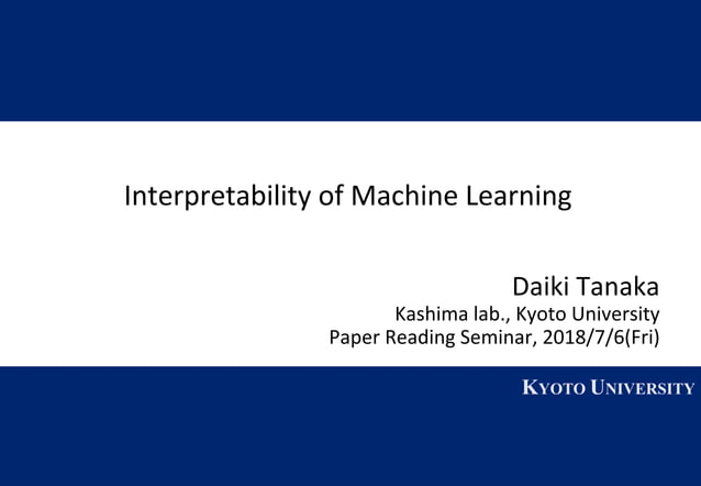 Interpretability of machine learning | PDF