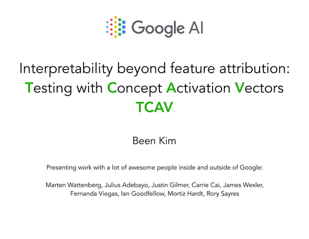 Interpretability Beyond Feature Attribution Quantitative Testing With Concept Activation Vectors
