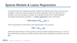 Interpretability in ML & Sparse Linear Regression | PDF