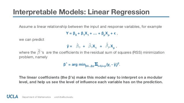 Interpretability in ML & Sparse Linear Regression Interpretability in ML & Sparse Linear Regression
