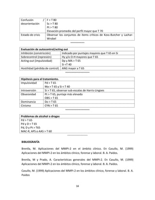 Interpretación clínica y psicodinámica del mmpi 2 | PDF