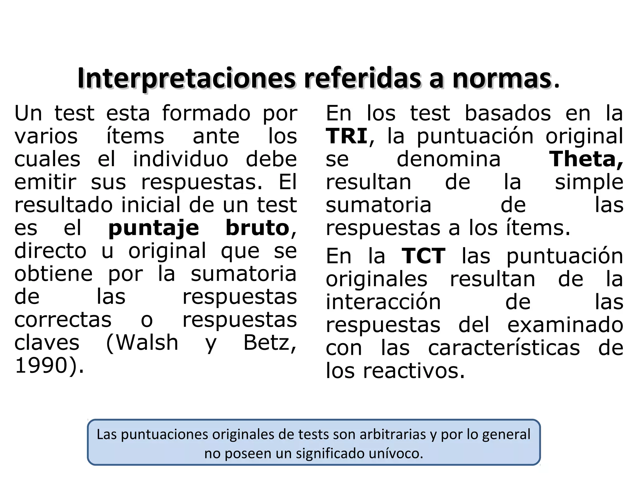 Interpretación de las puntuaciones | PPT