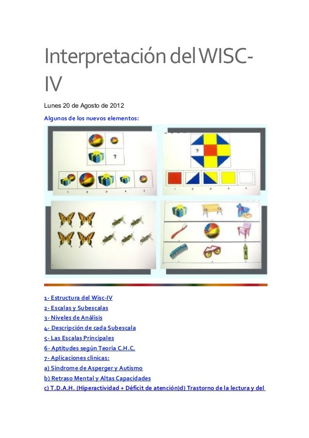 Interpretación del wisc 4