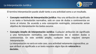 Interpretación del Derecho power point presentación | PPTX