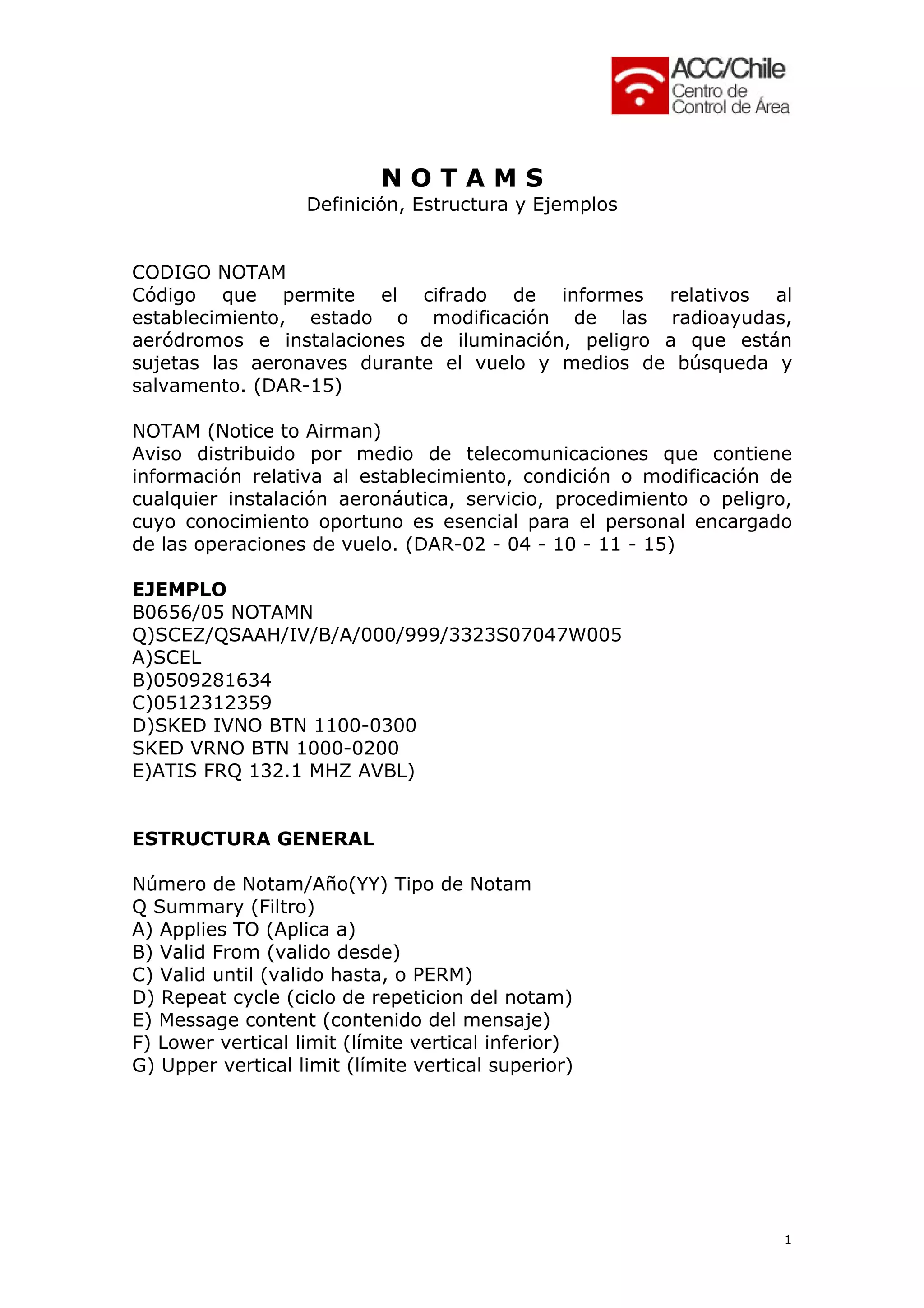 Interpretacion de NOTAM | PDF