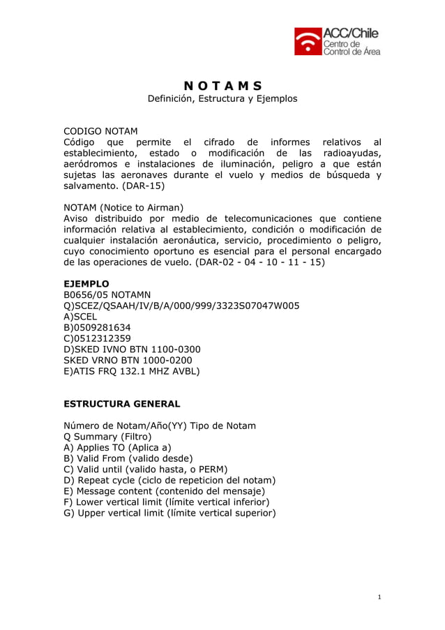 Interpretacion de NOTAM | PDF