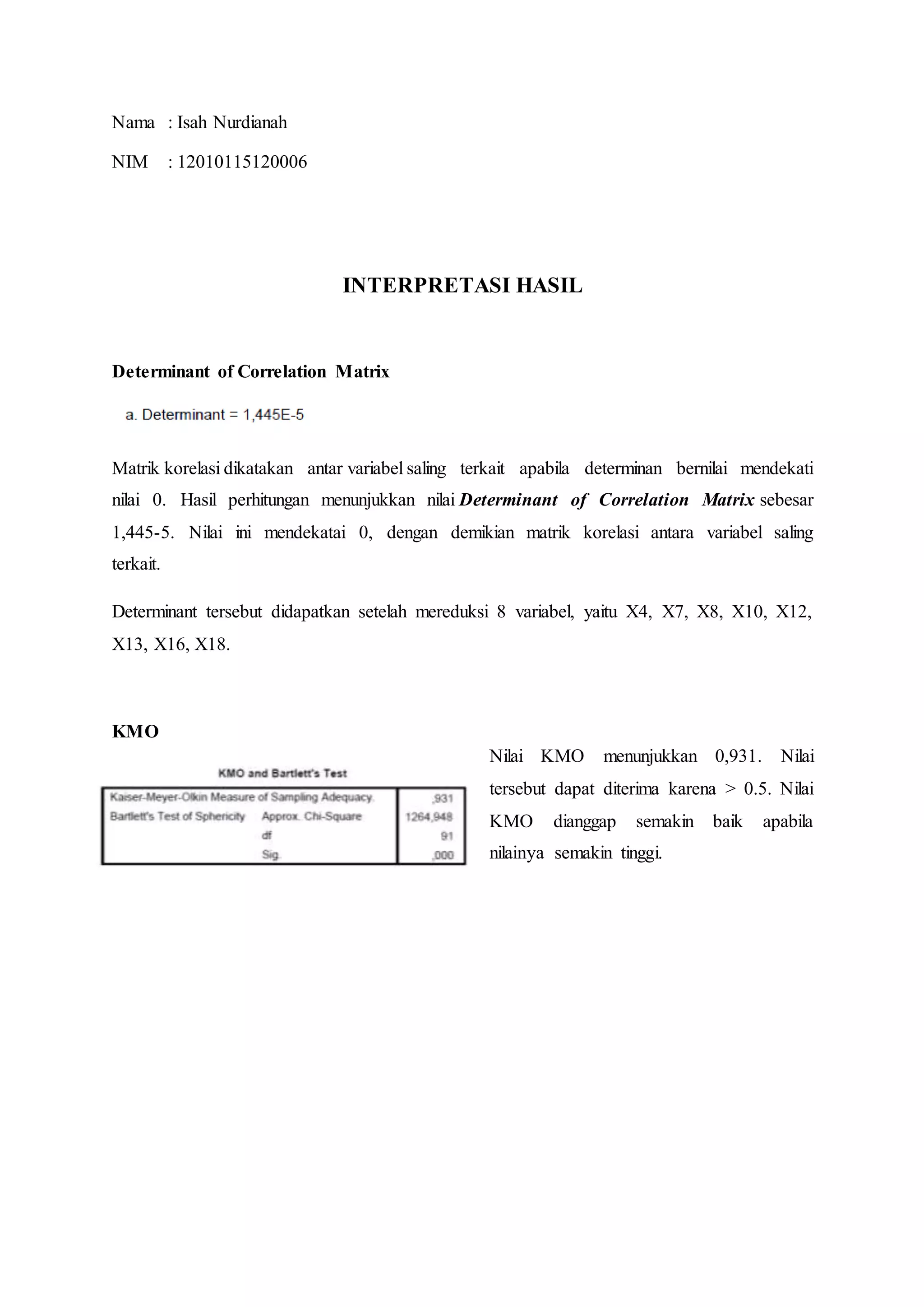 Interpretasi Hasil Pada SPSS | DOCX