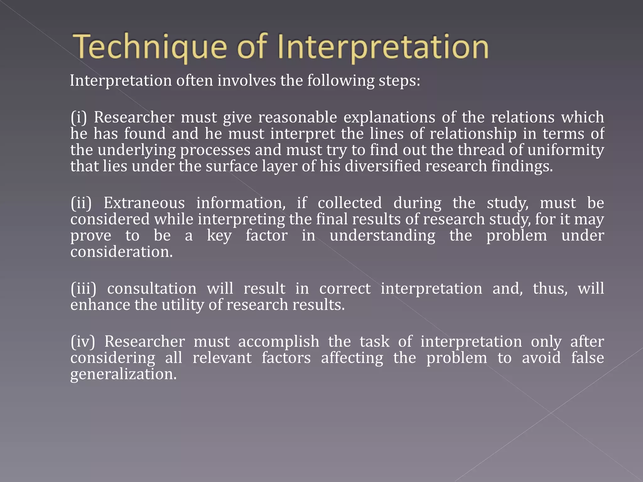 Interpretation of report writing | PPT