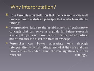 Interpretation of report writing | PPT