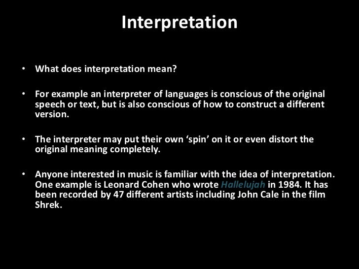 Interpretation