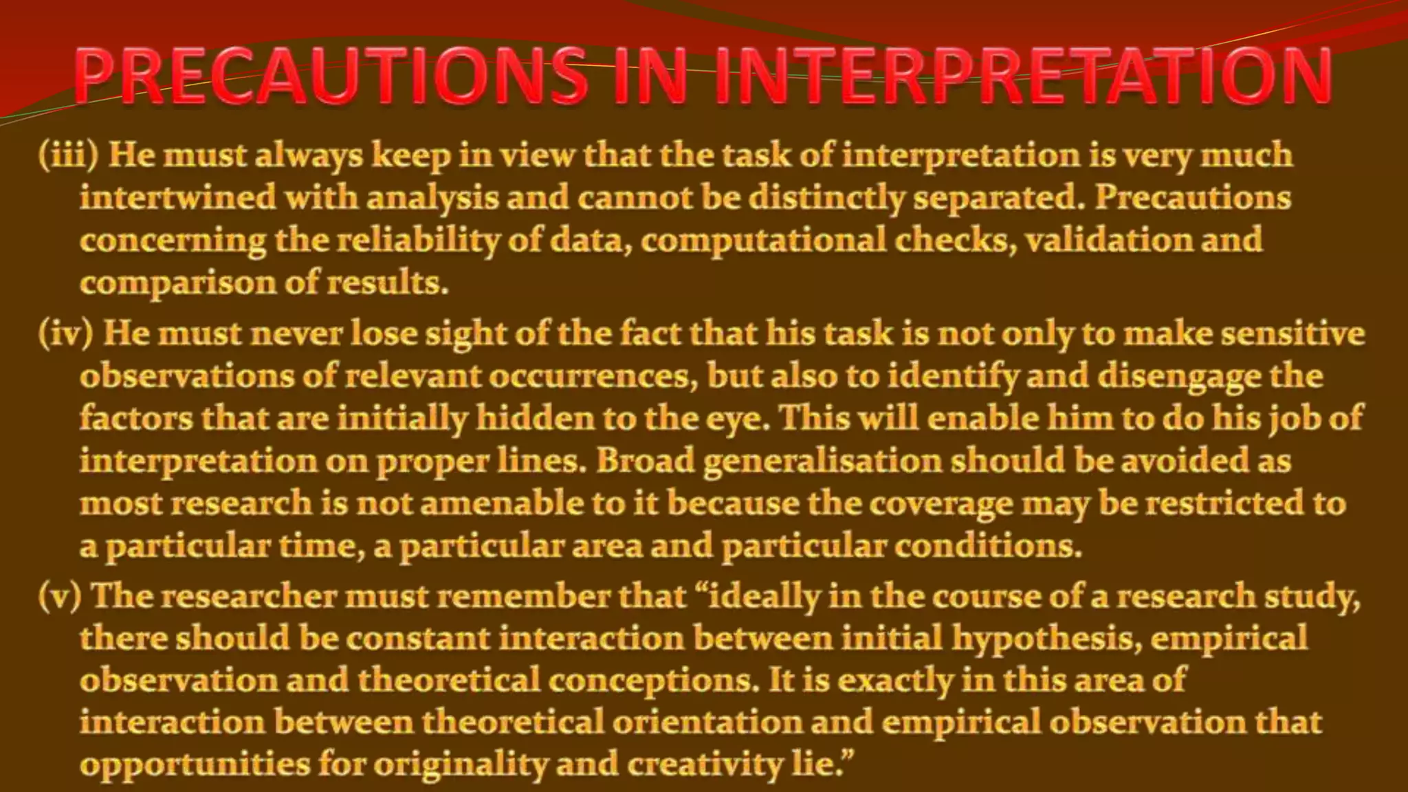 Interpretation - Meaning, Techniques and Precautions | PPTX