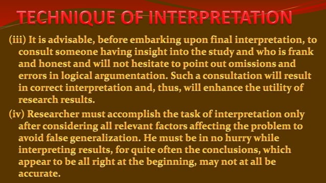 Interpretation Meaning Techniques And Precautions Ppt