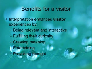 Interpretation in tourism | PPT