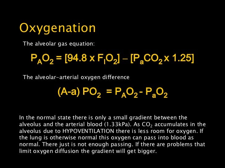 Predicted alveolar po2 equation using only respiration rate, tidal ...