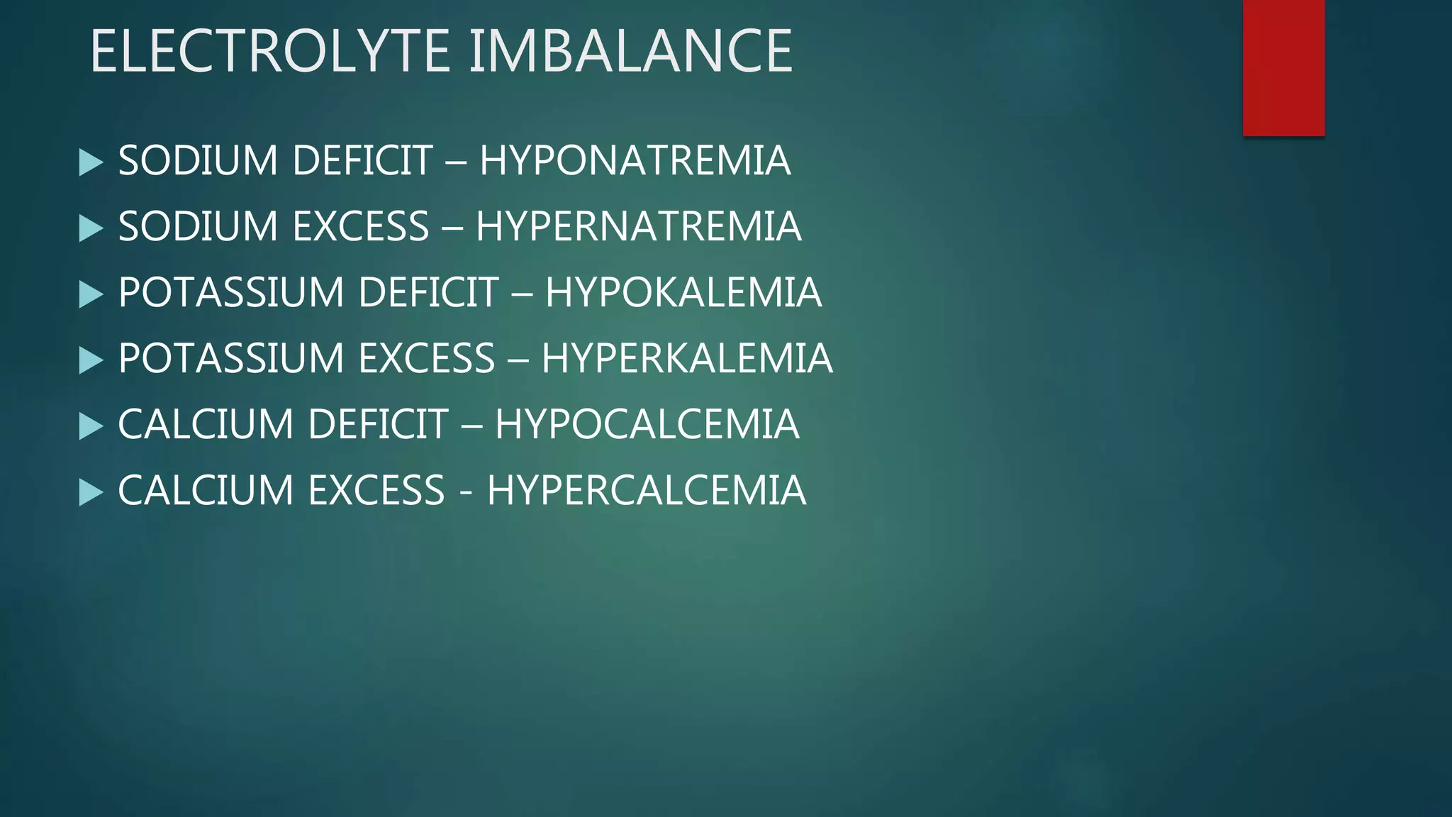 Interpretation and correction of given electrolyte abnormality | PPTX